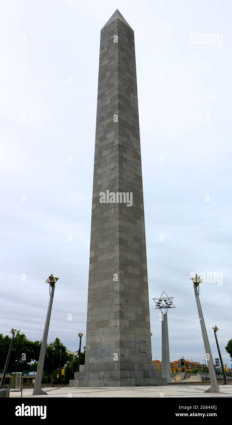 33 metre tall Obelisk of Europe constructed from concrete bricks and ...