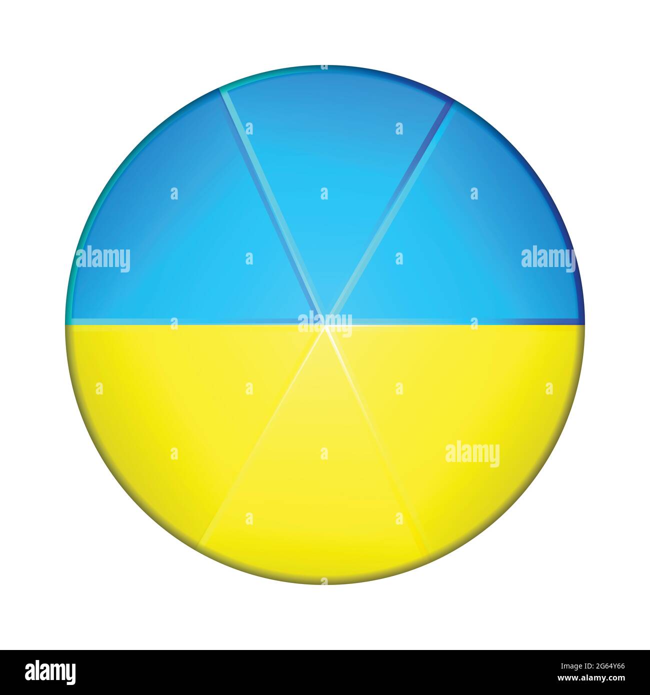 Glass light ball with flag of Ukraine. Round sphere, template icon ...