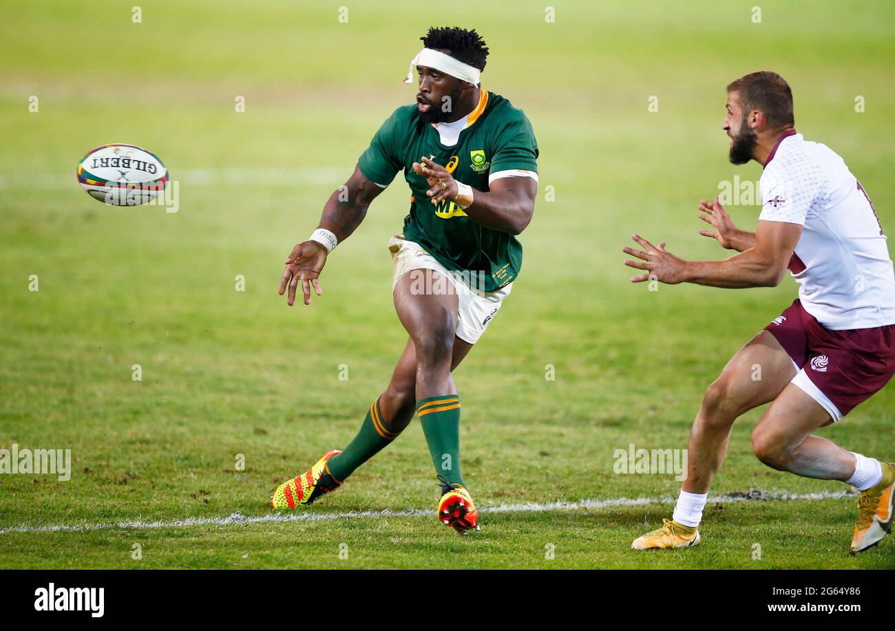 South Africa's Siya Kolisi gets his pass away during the Summer ...