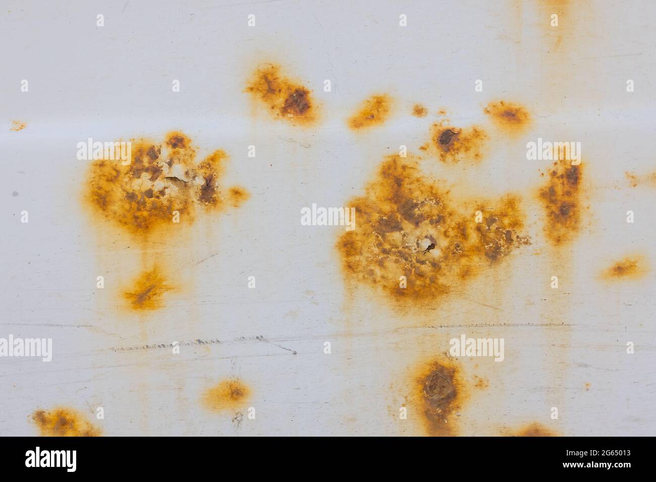 White Rust Metal Decayed Crumpled Sheet Wide Background. Weathered Iron ...