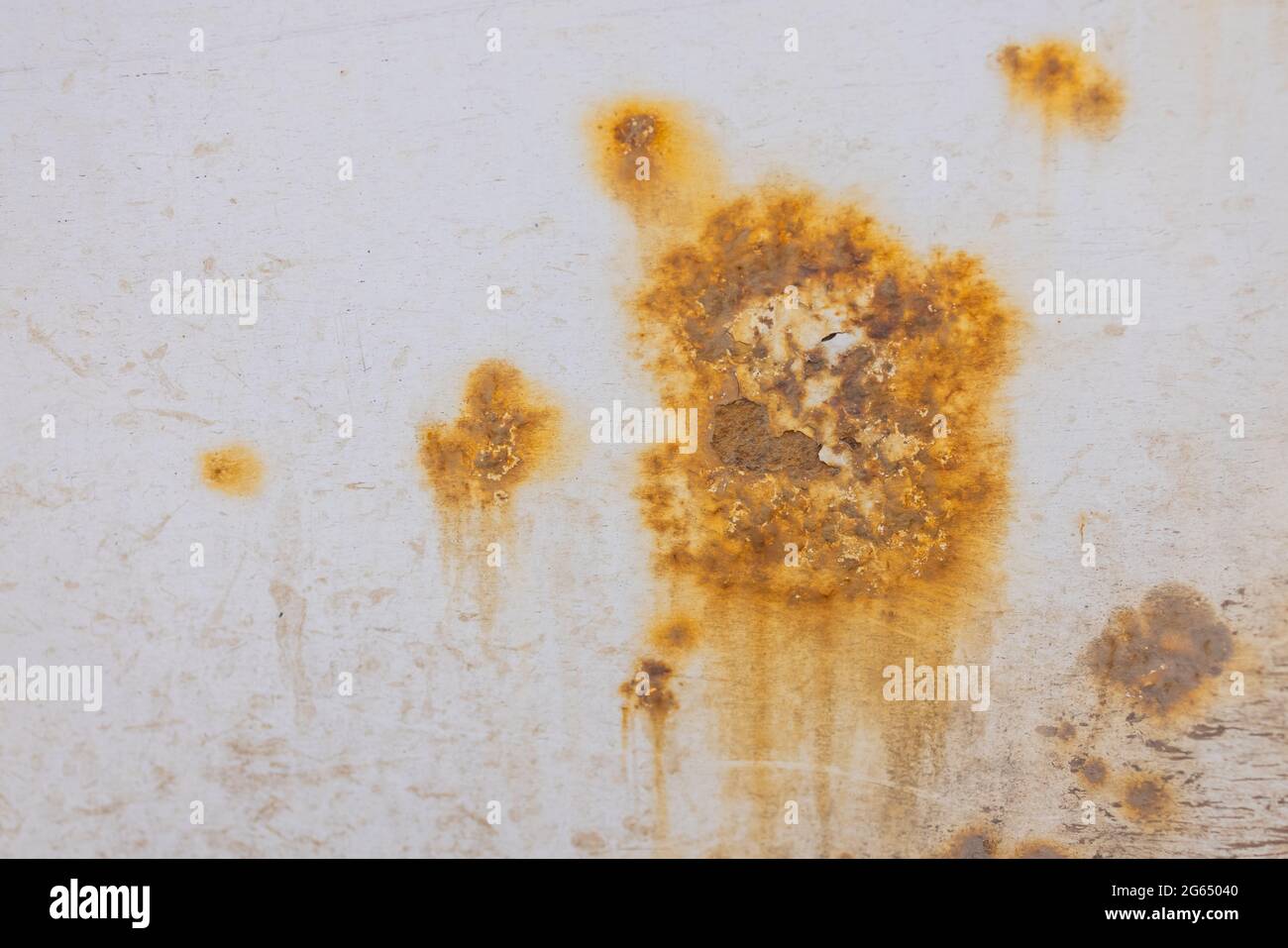 White Rust Metal Decayed Crumpled Sheet Wide Background. Weathered Iron ...