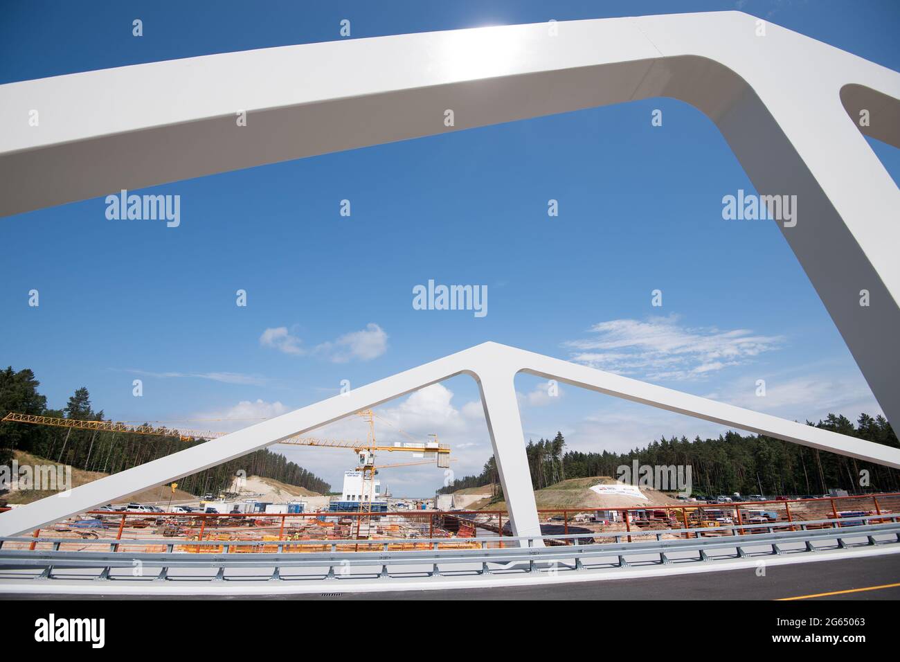 Construction site on the Vistula Spit canal which connect port of ...