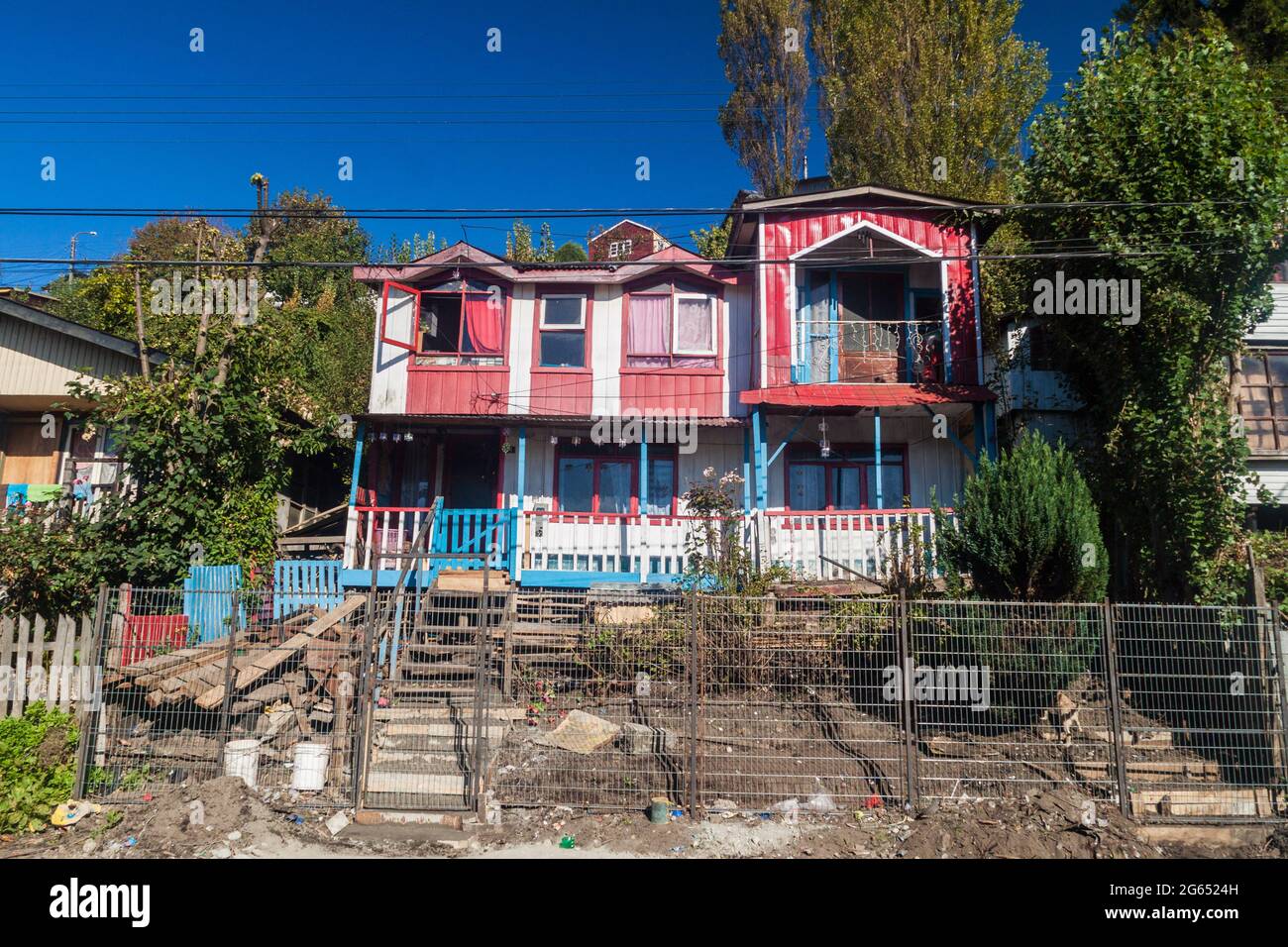 Wooden houses in Castro, Chiloe island, Chile Stock Photo - Alamy