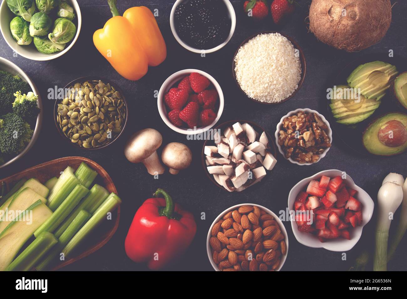 Celery raspberries blueberries on table hi-res stock photography and ...