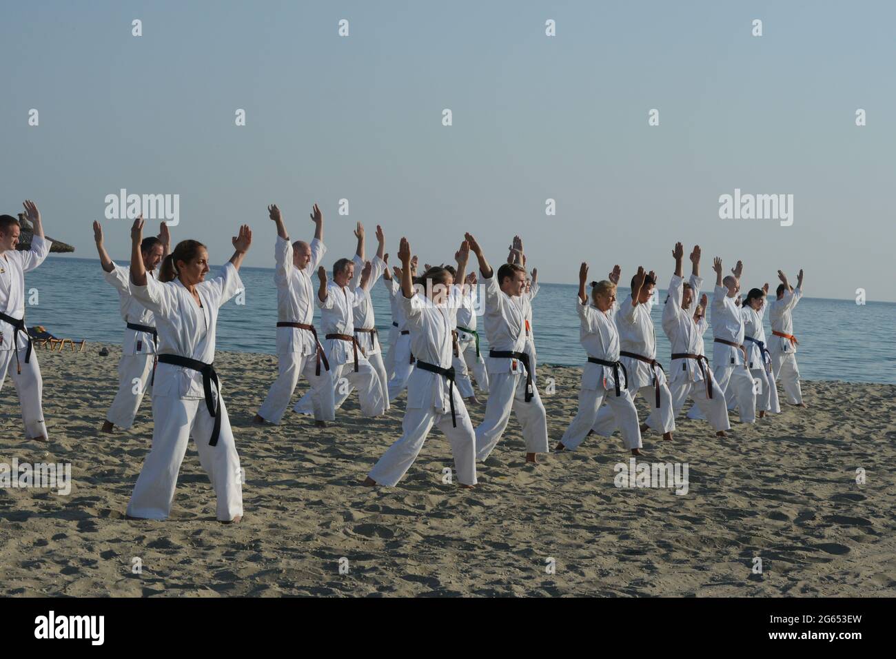 Shotokan Karate Training at the beach Stock Photo - Alamy