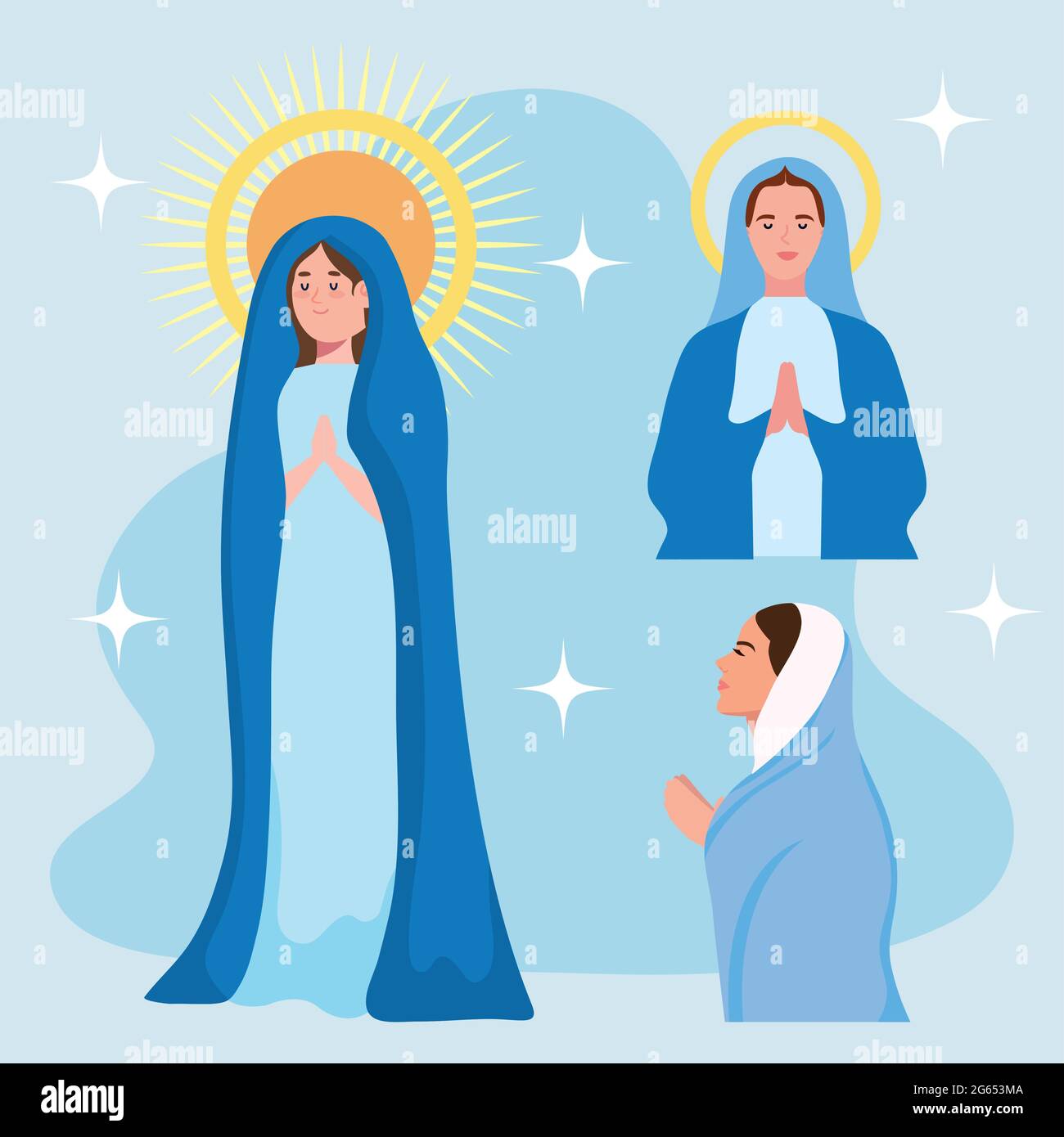 Assumption of Mary icon set Stock Vector Image & Art - Alamy