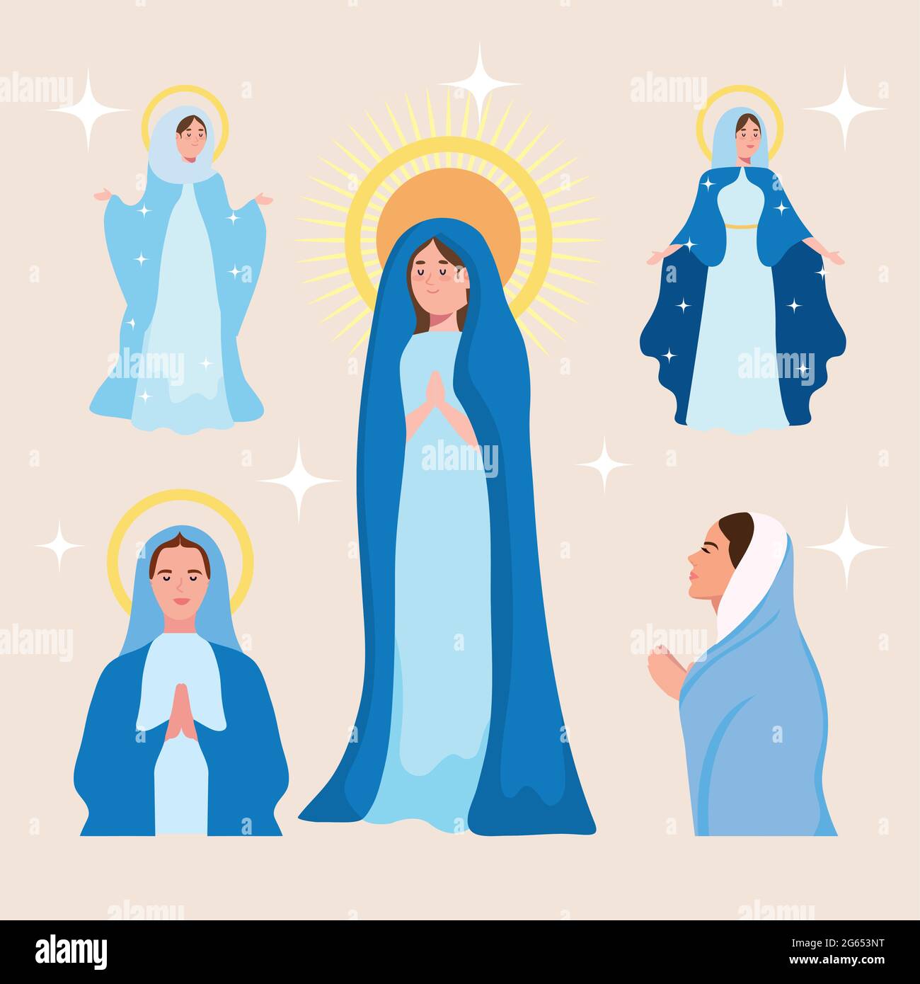 Assumption of Mary icon group Stock Vector Image & Art - Alamy