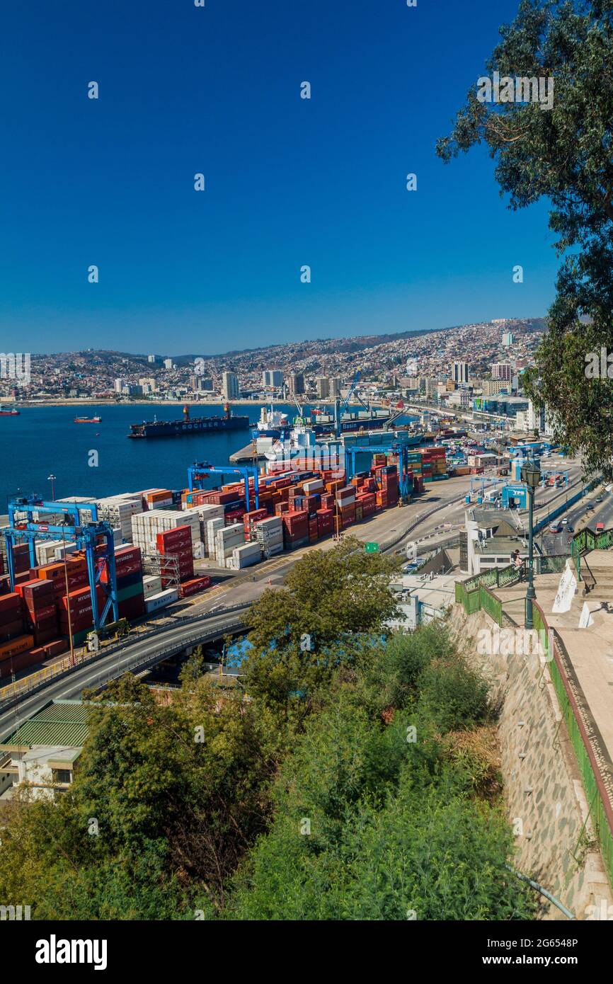 Freight Terminal In Valparaiso, Chile High Resolution Stock Photography ...