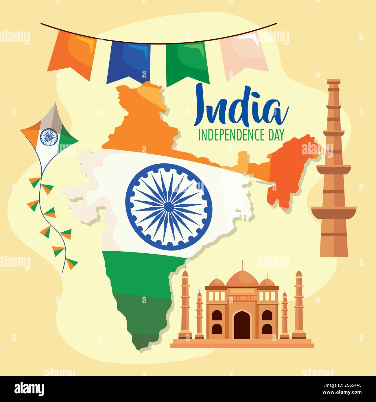 Happy india independence day icons Stock Vector Image & Art - Alamy
