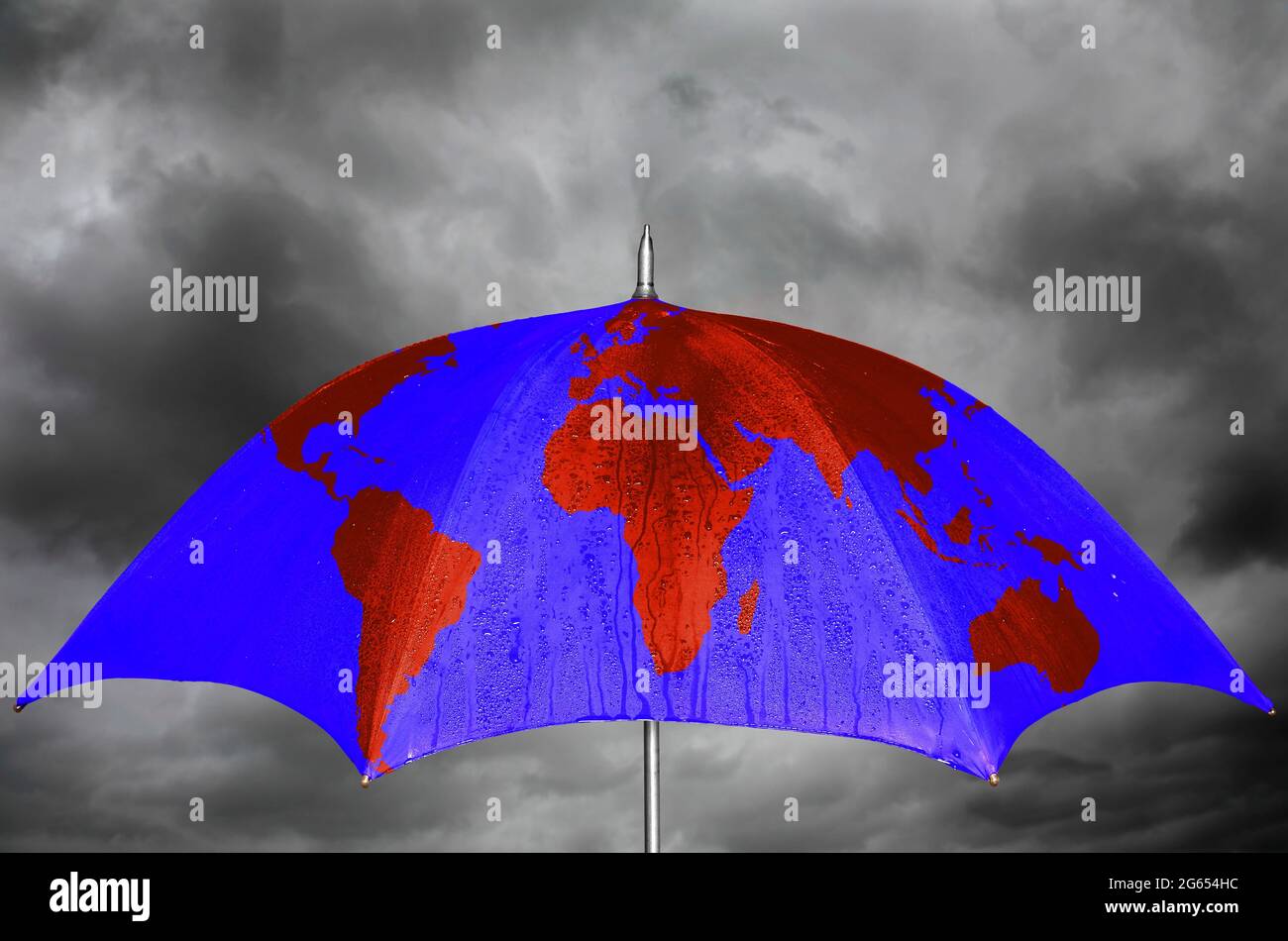 World map on an umbrella, composite image Stock Photo - Alamy