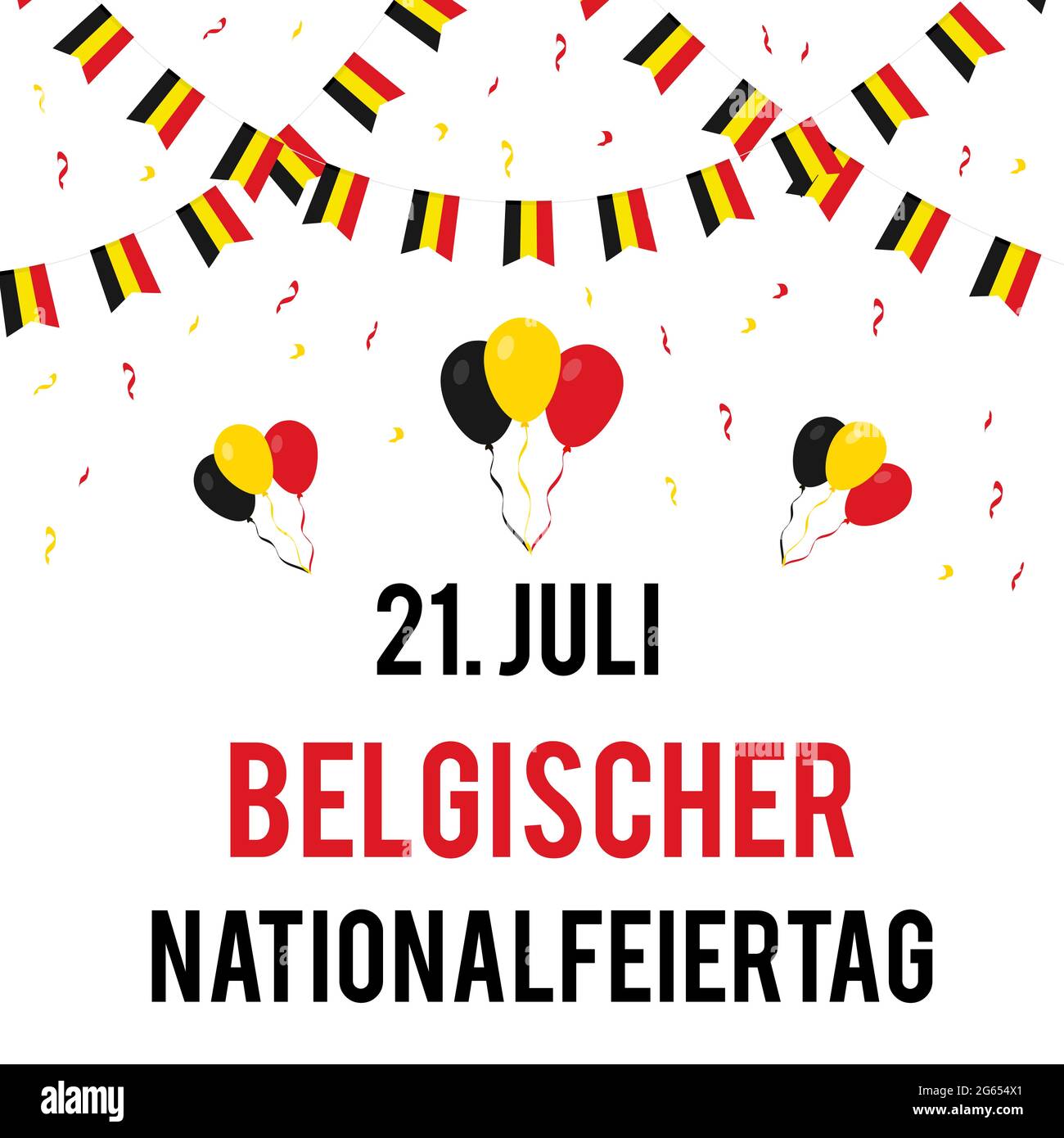 Belgium National Day lettering in German. Belgian holiday typography ...