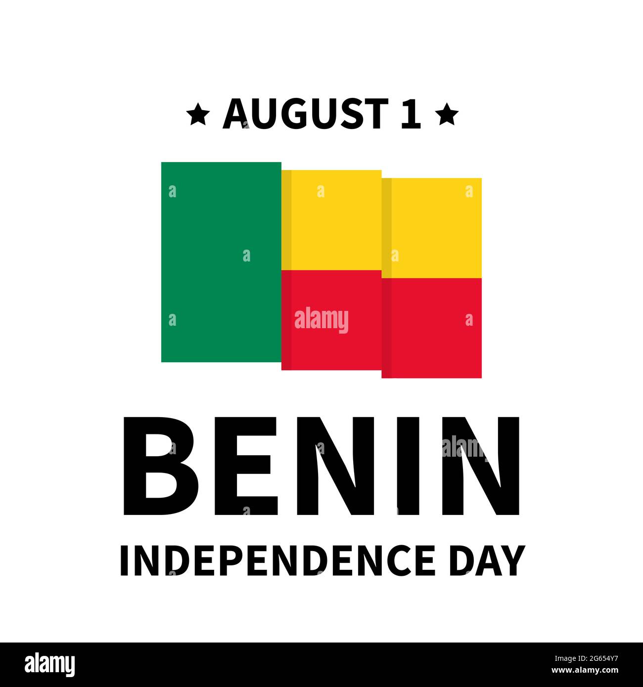 Benin Independence Day lettering with flag. National holiday celebrate ...