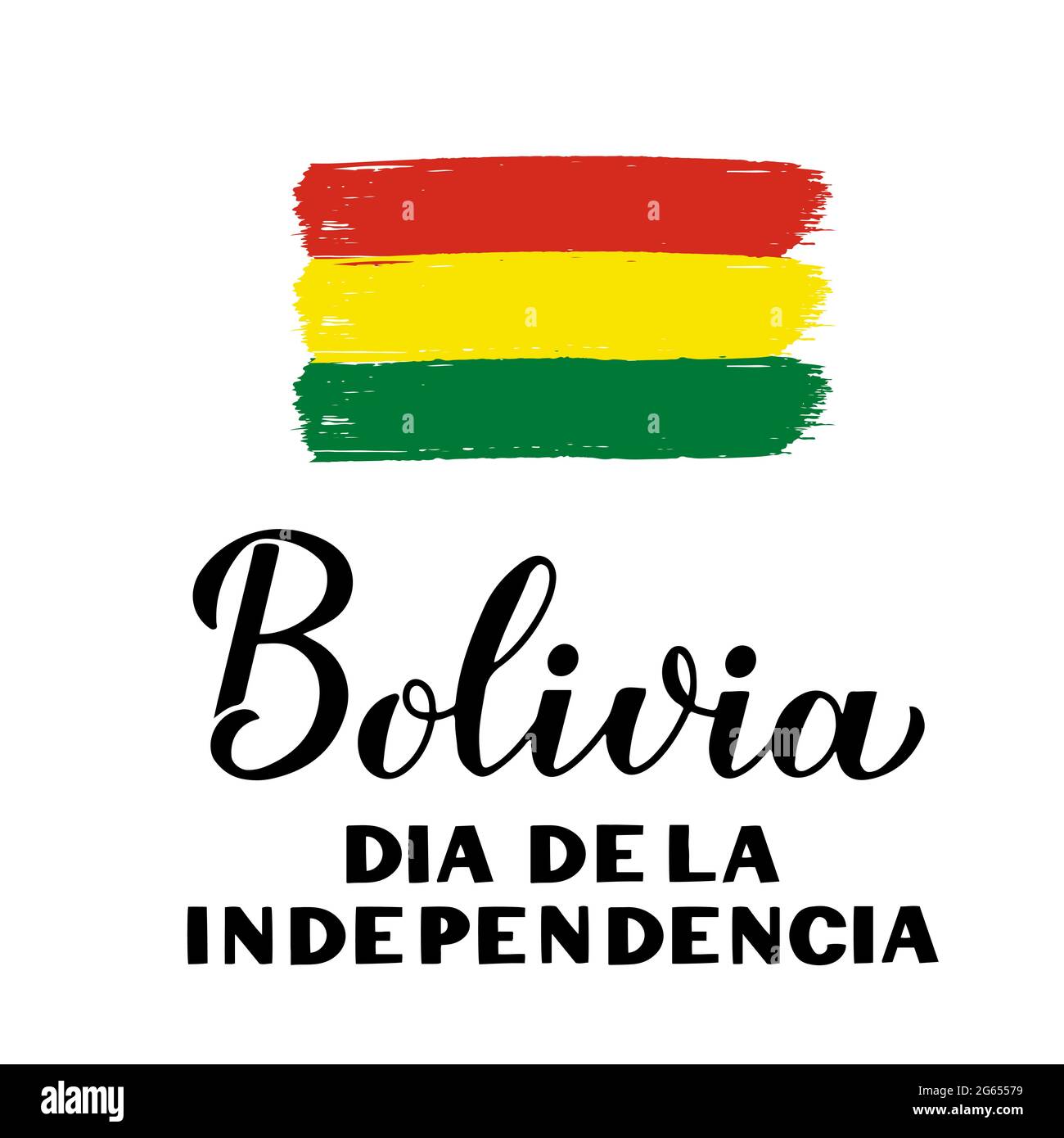 Bolivia Independence Day calligraphy lettering in Spanish. National ...