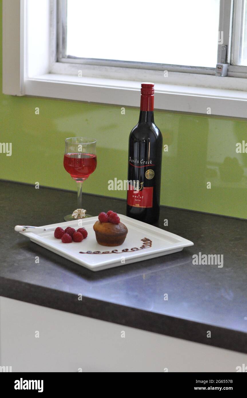 food on the table and kitchen bench Stock Photo - Alamy