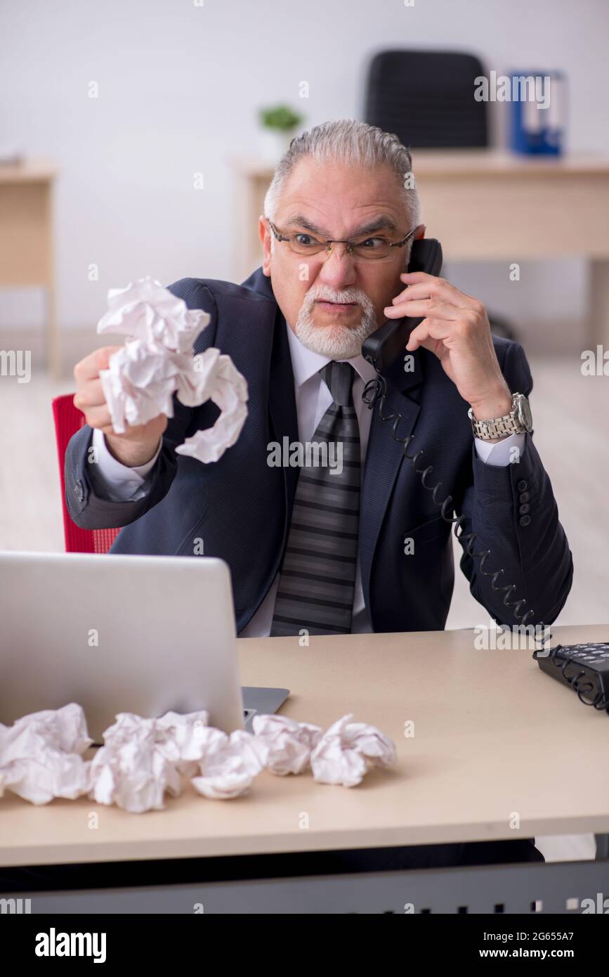 Angry old businessman talking in hi-res stock photography and images ...