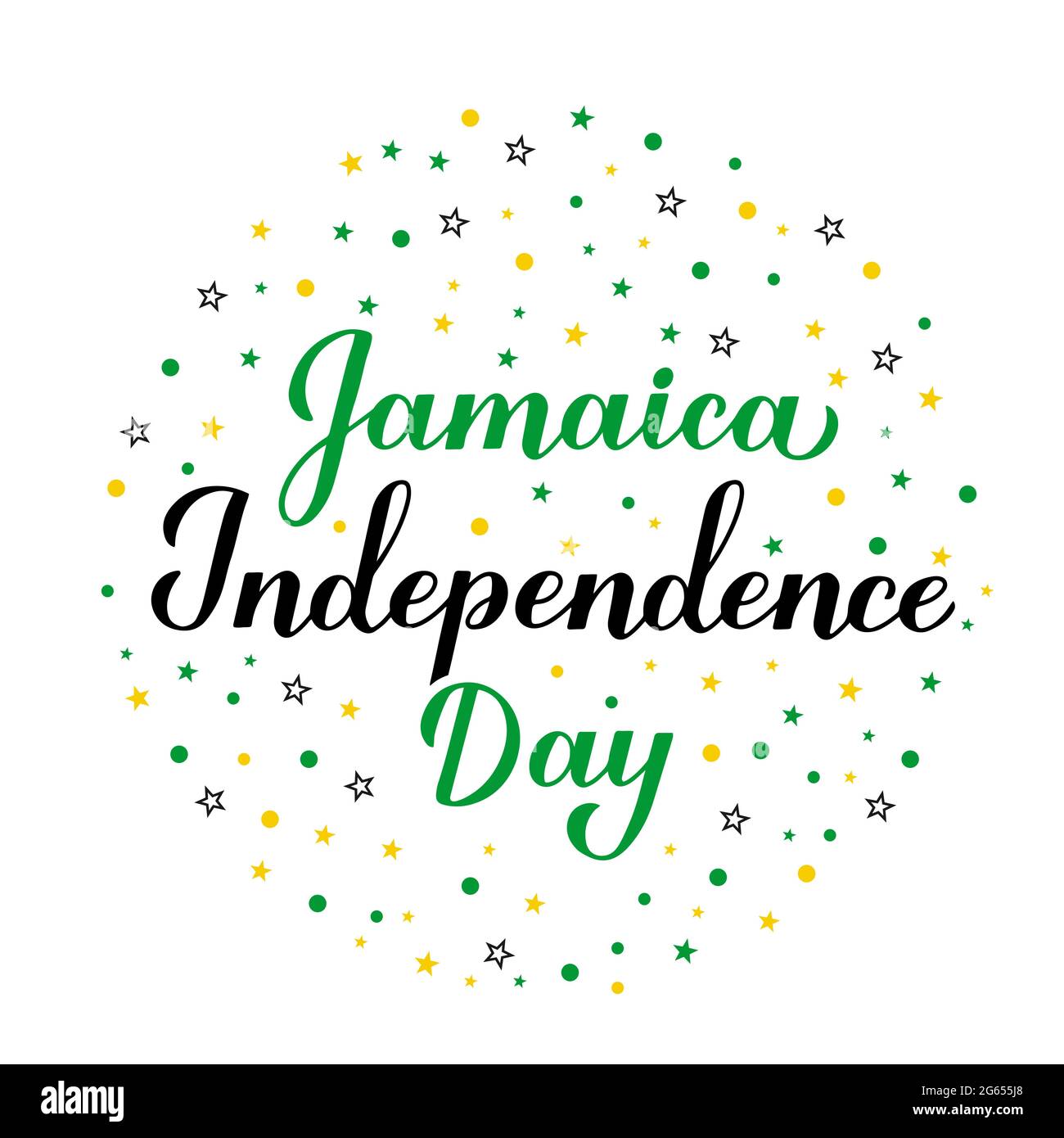 Jamaica Independence Day calligraphy lettering. Jamaican holiday ...
