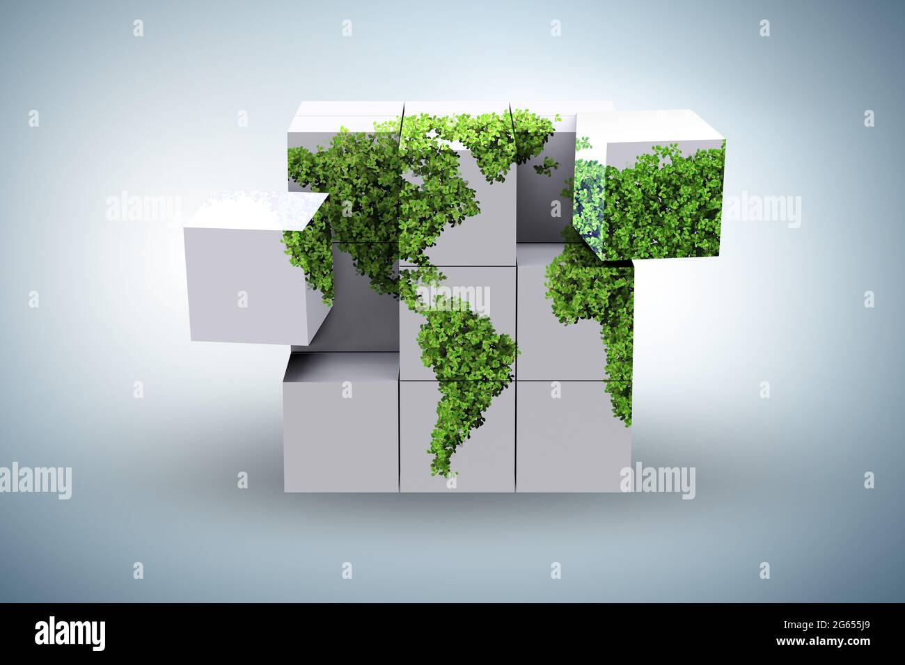 World map in 3d cube hi-res stock photography and images - Alamy
