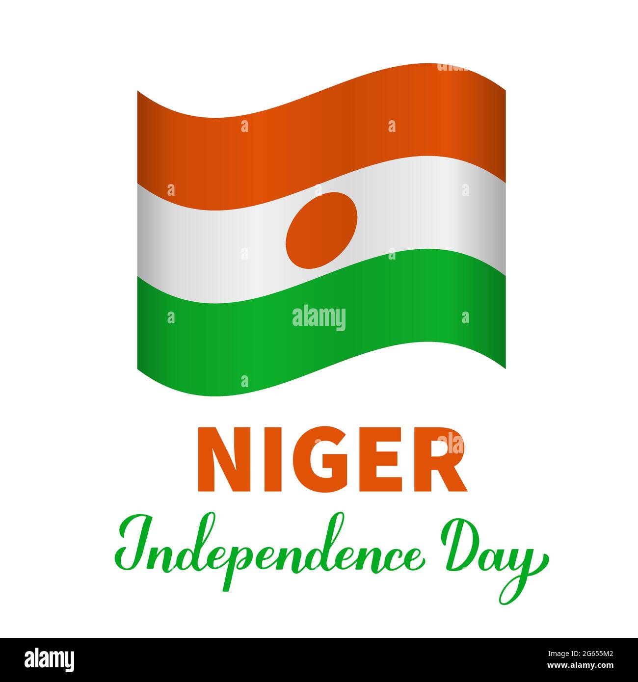 Niger Independence Day lettering with flag. National holiday celebrate ...