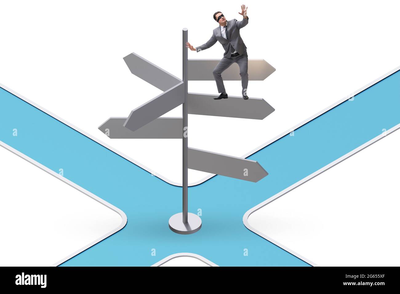 Businessman at the crossroads choosing the strategy Stock Photo - Alamy