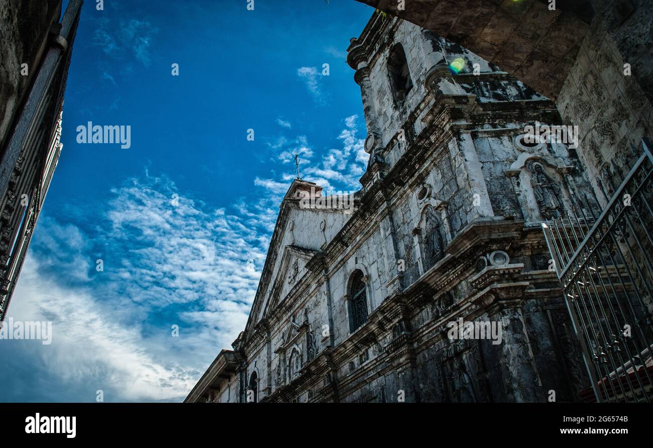 Old Spanish design church in the Philippines Stock Photo - Alamy