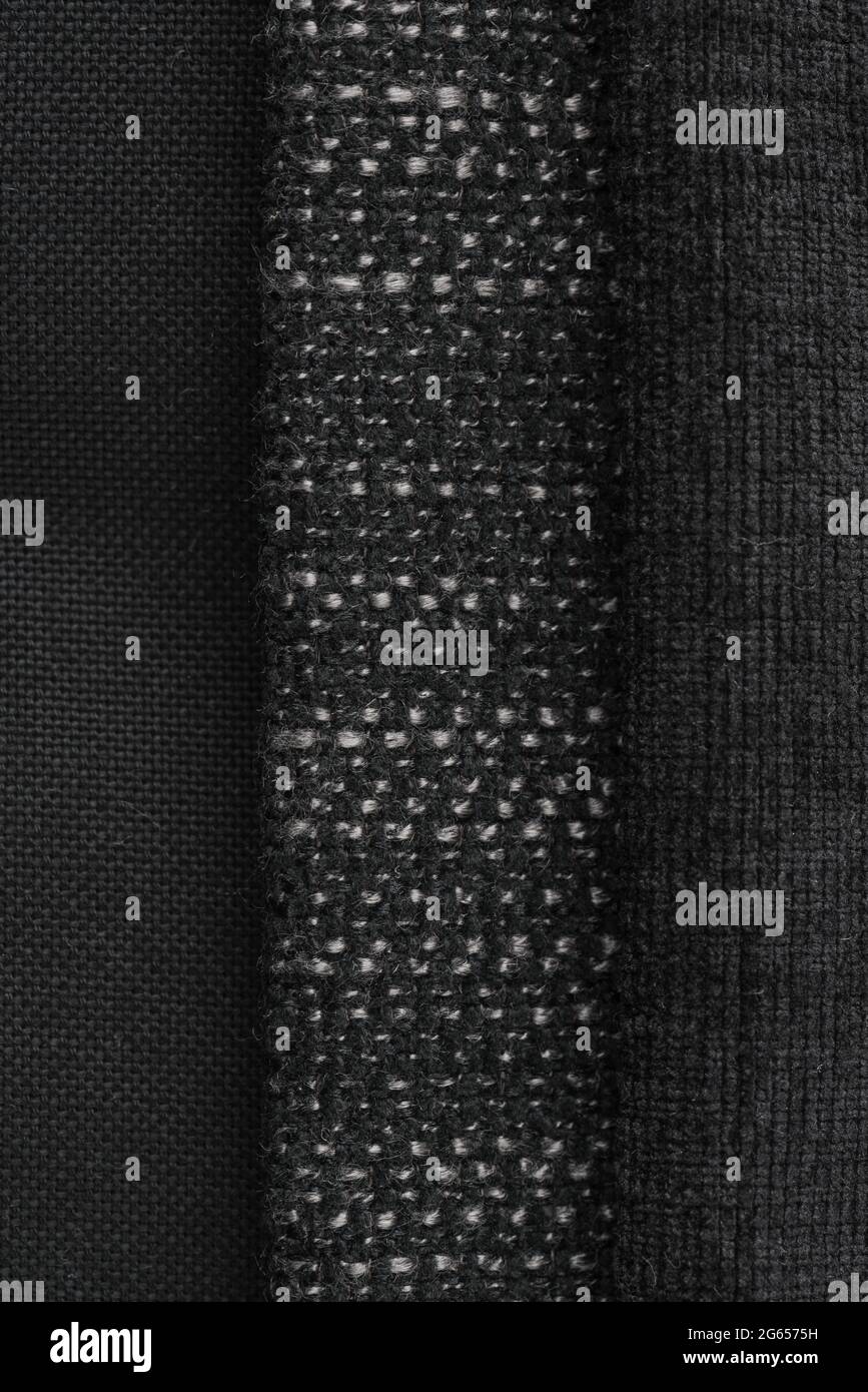 Closeup detail of background made of a black fabric texture Stock Photo ...