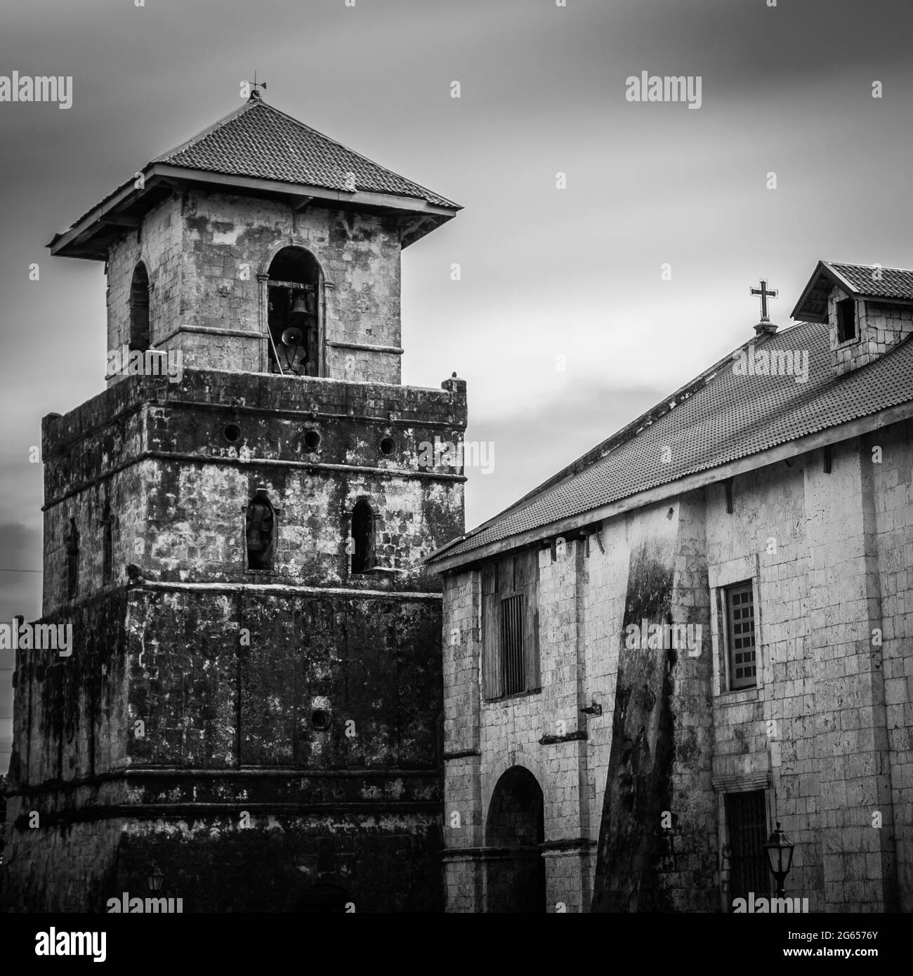 Old Spanish design church in the Philippines Stock Photo - Alamy
