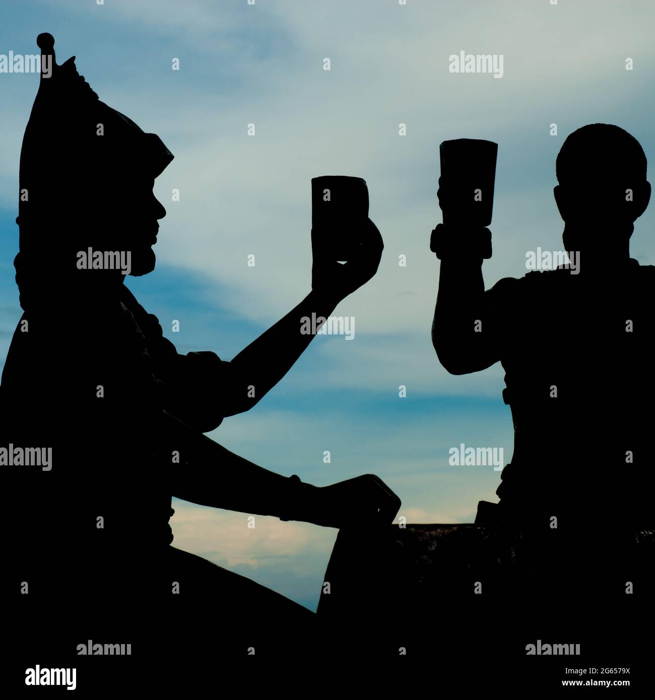 Silhouette shot of the Blood Compact or “Sandugo” shrine in Bohol Stock ...