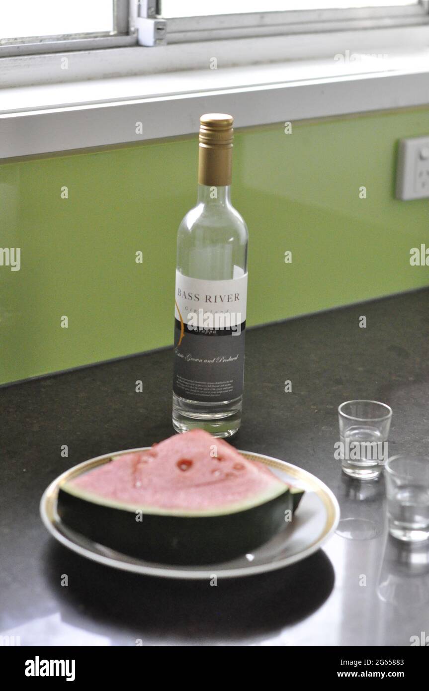 food on the table and kitchen bench Stock Photo - Alamy