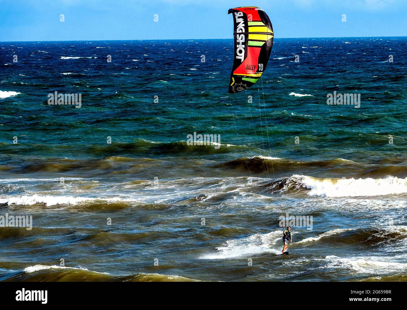 Wind surfer in choppy seas off the North Carolina coast Stock Photo - Alamy