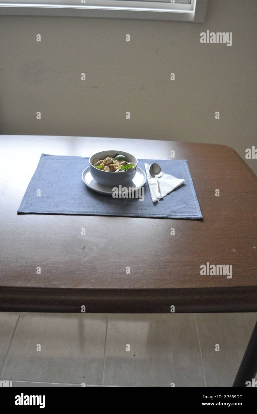 food on the table and kitchen bench Stock Photo - Alamy