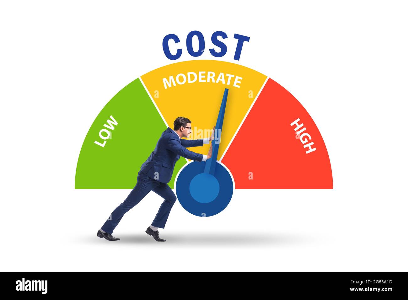 Cost management concept with the businessman Stock Photo - Alamy