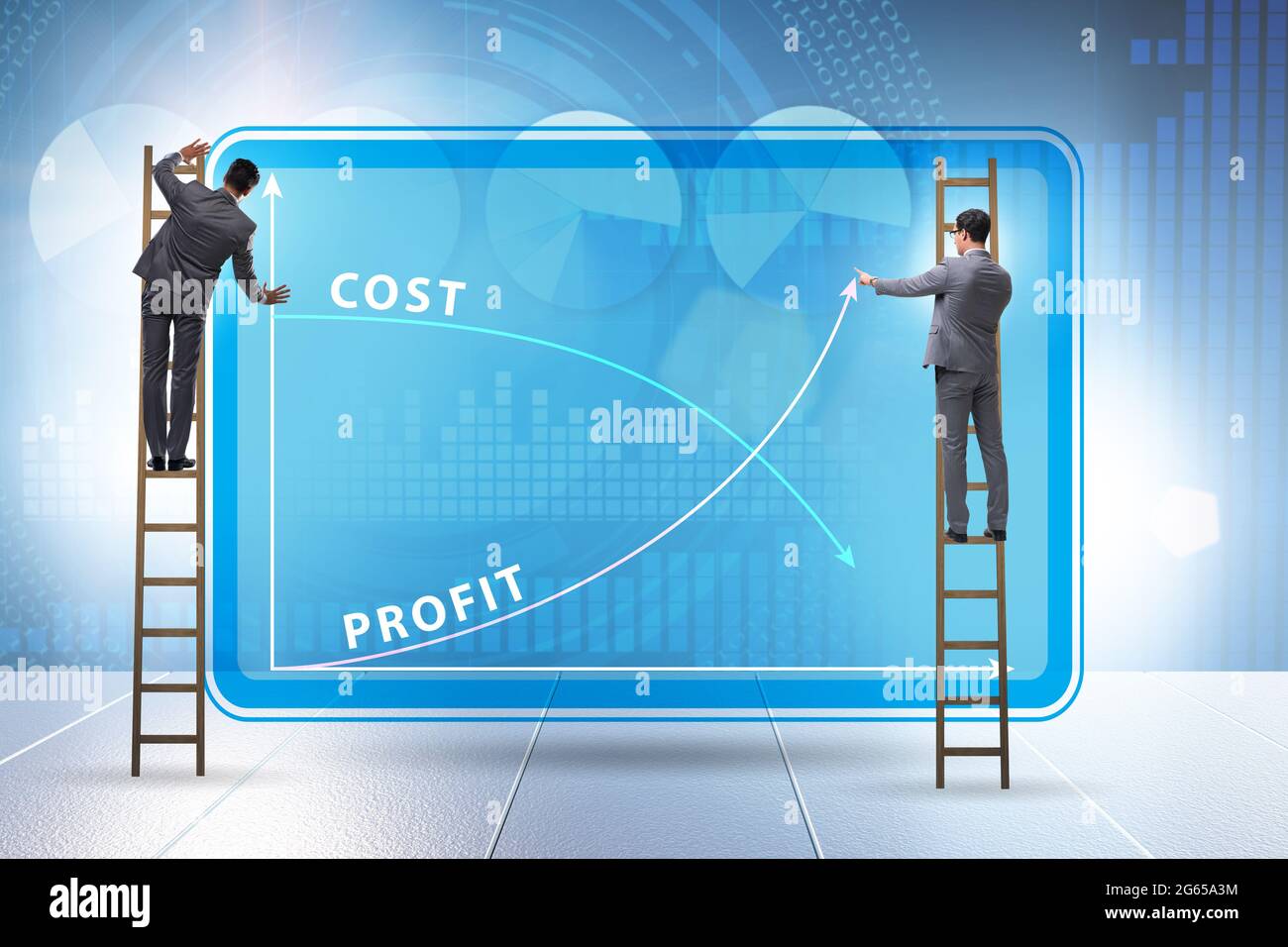 Concept of proft and loss with the businessman Stock Photo - Alamy