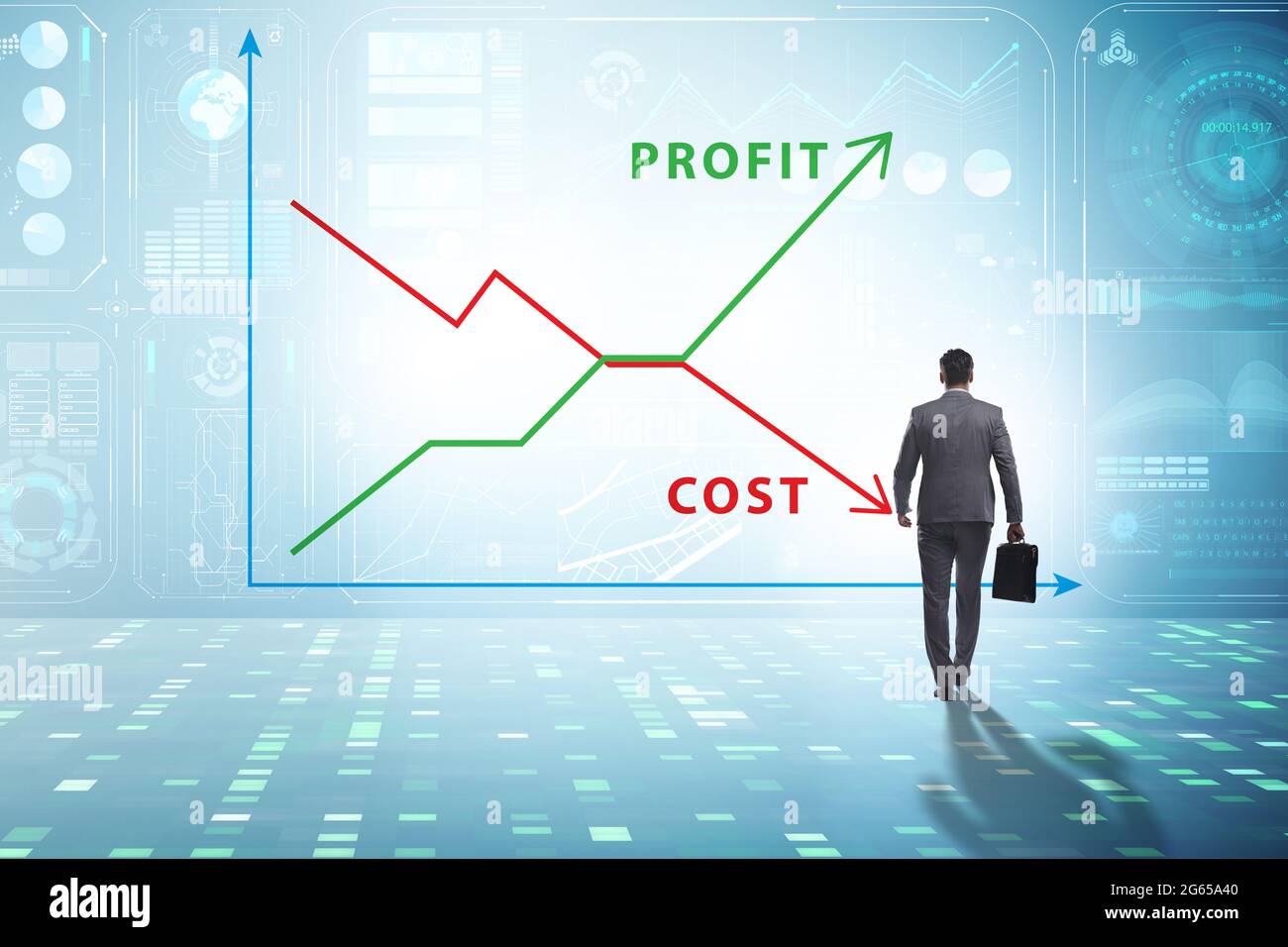Concept of proft and loss with the businessman Stock Photo - Alamy