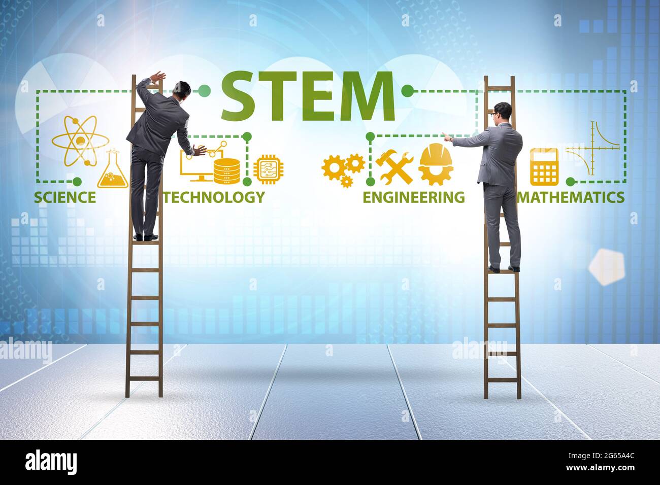 Business people in the STEM education concept Stock Photo - Alamy