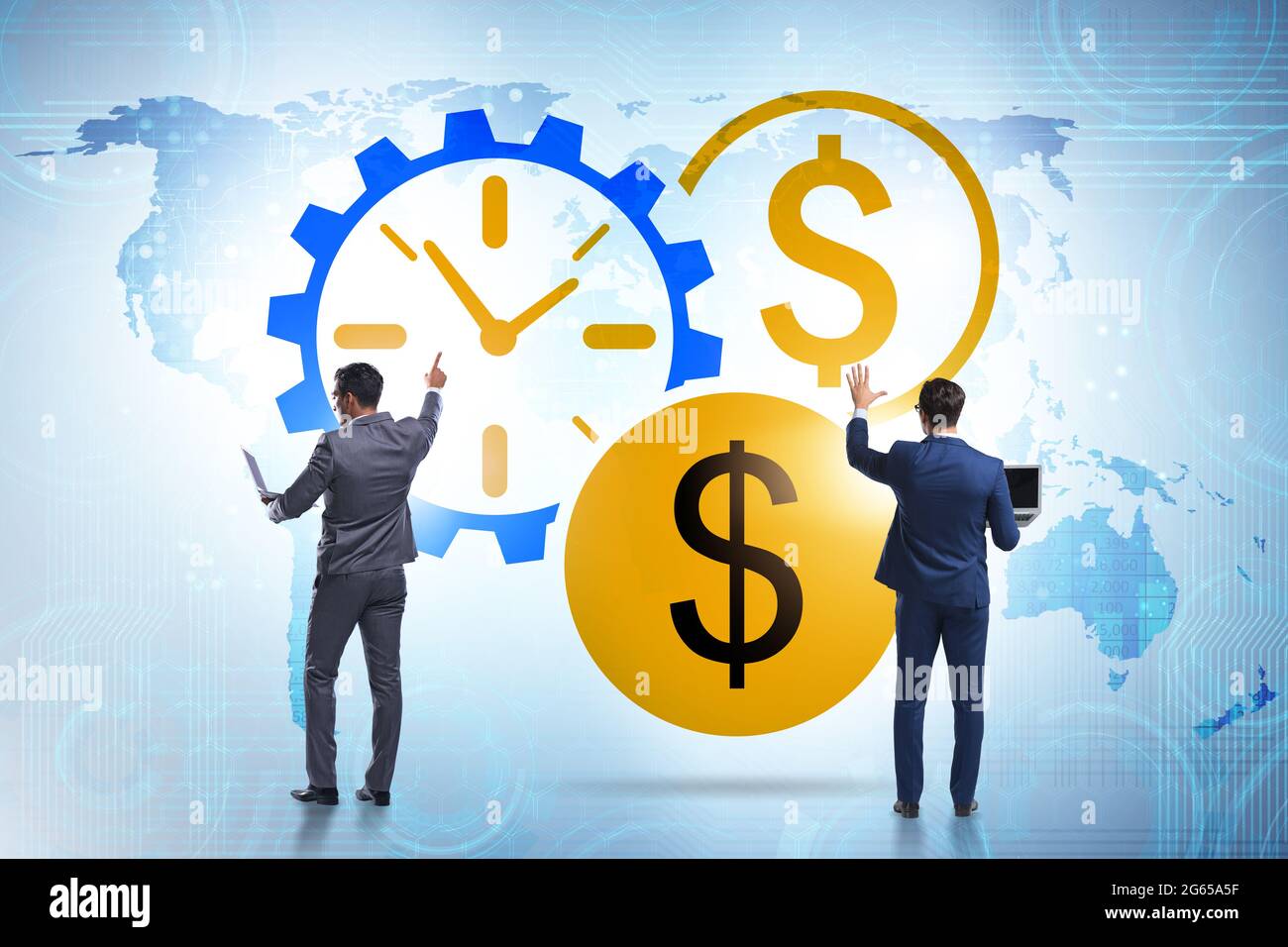 Time is money concept with the businessman Stock Photo - Alamy