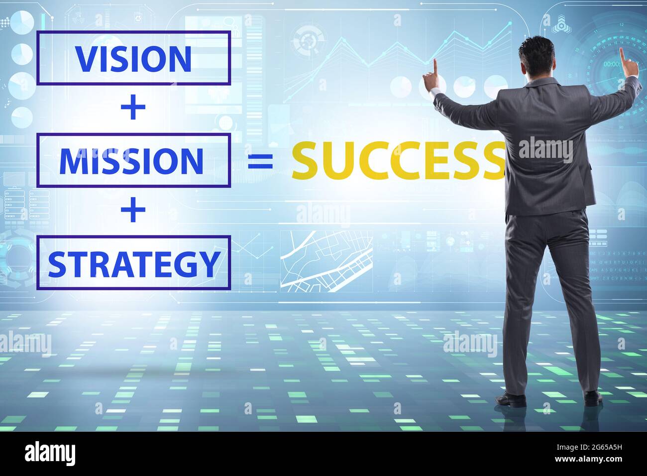 Equation of success with with the businessman Stock Photo - Alamy