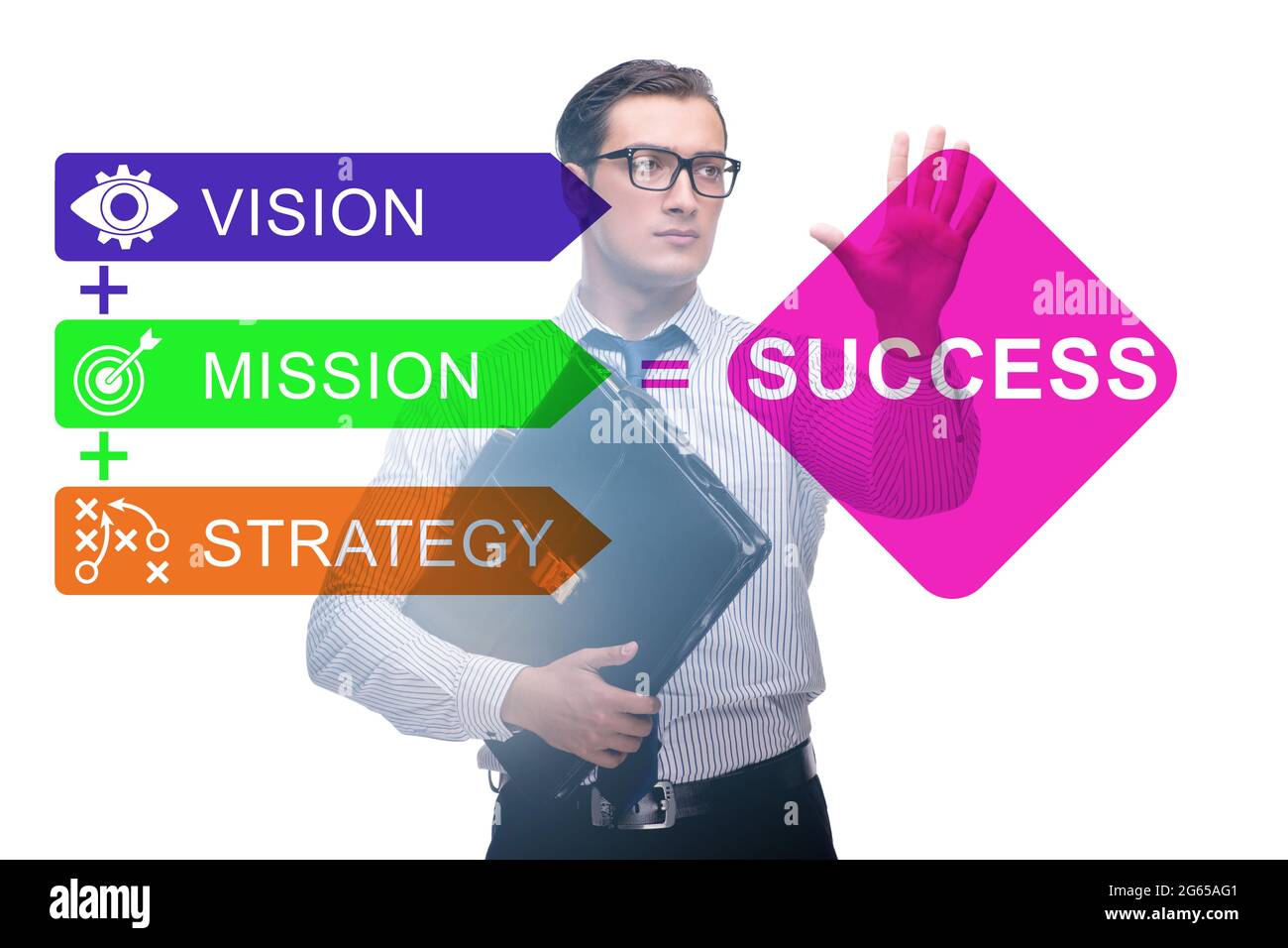 Equation of success with with the businessman Stock Photo - Alamy