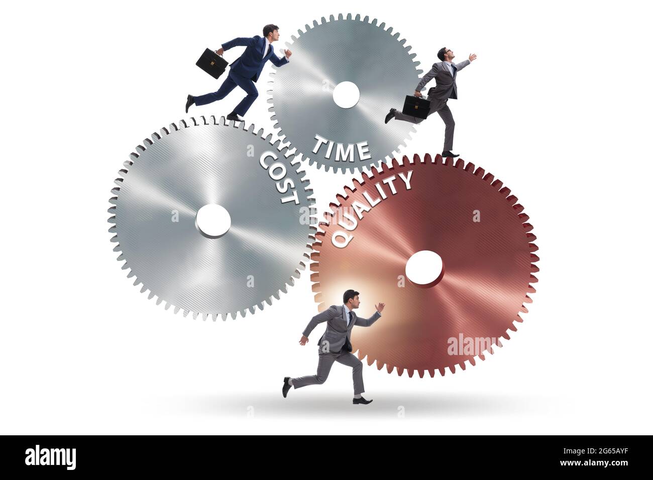 Concept of efficiency with cost time and the quality Stock Photo - Alamy
