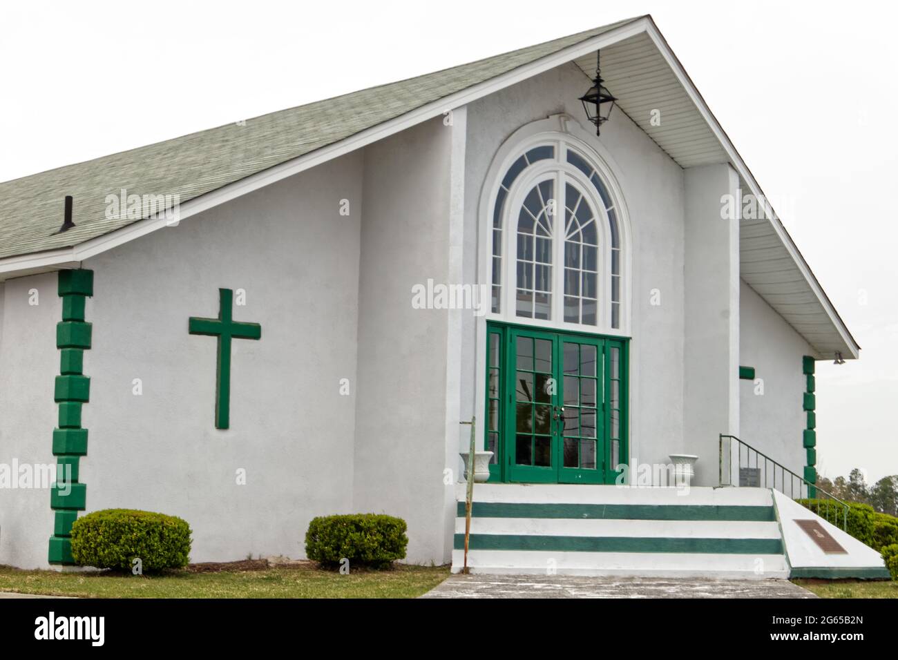 Augusta, Ga USA - 03 17 21: Front view of a vintage green and white ...