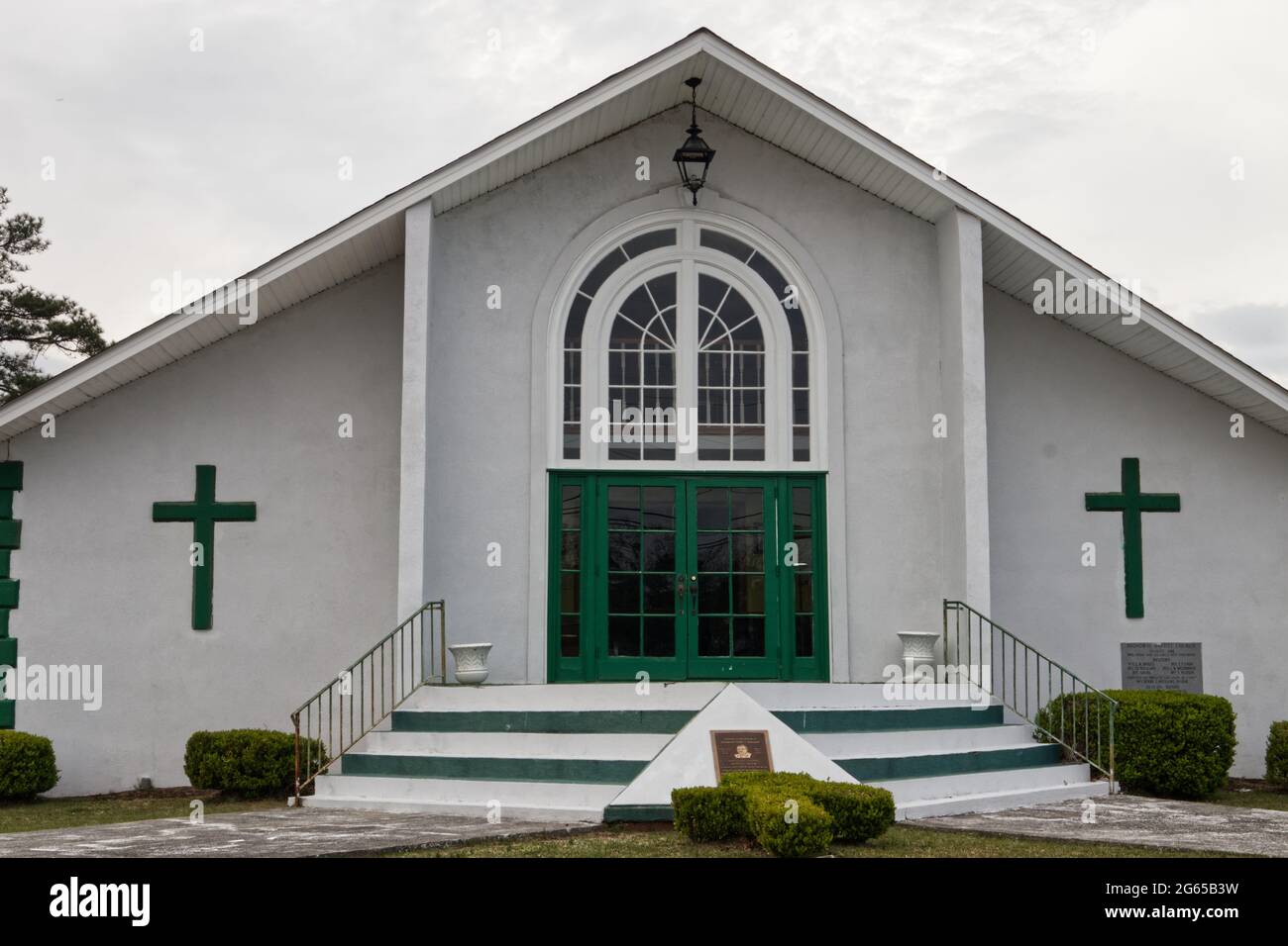 Augusta, Ga USA - 03 17 21: Front view of a vintage green and white ...