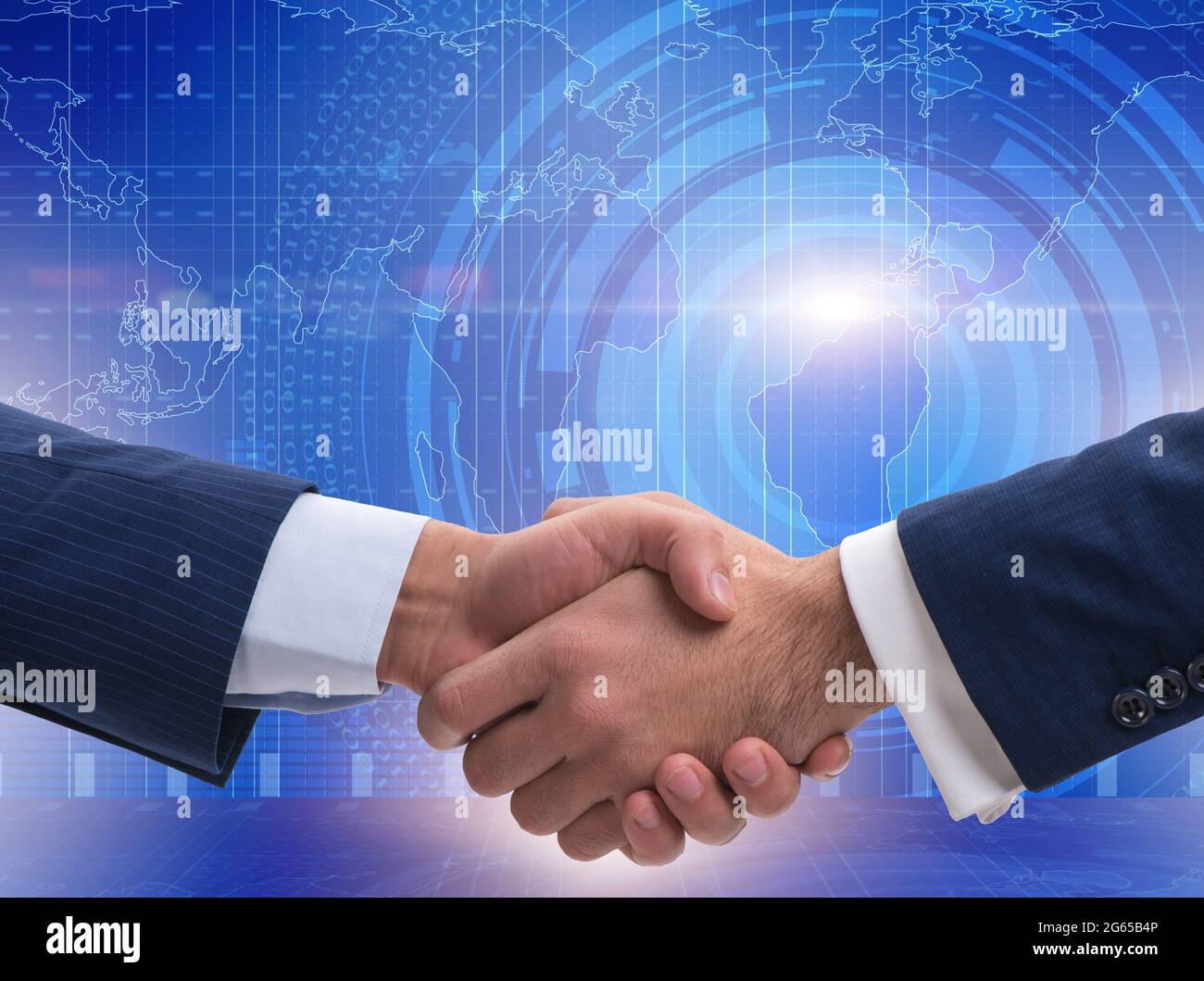 The handshake concept - business metaphor illustration Stock Photo - Alamy