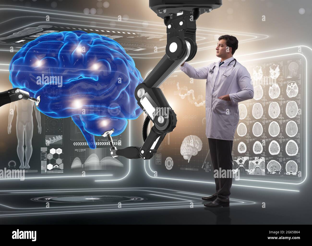 The brain surgery done by robotic arm Stock Photo - Alamy