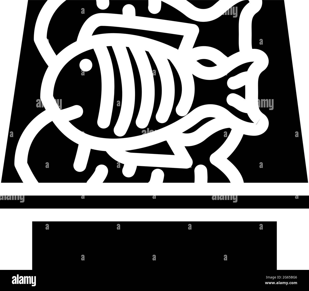 showcase with fish glyph icon vector illustration Stock Vector Image ...