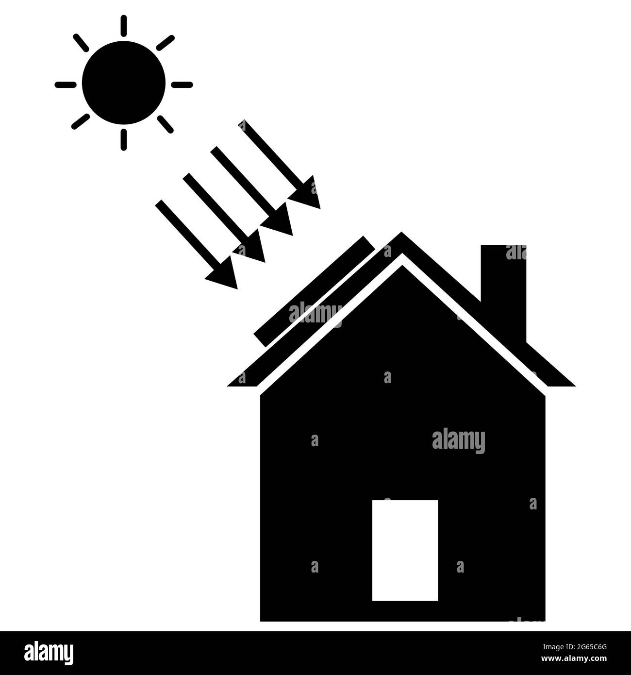 solar energy concept. Eco house sign. solar house logo. solar roof ...