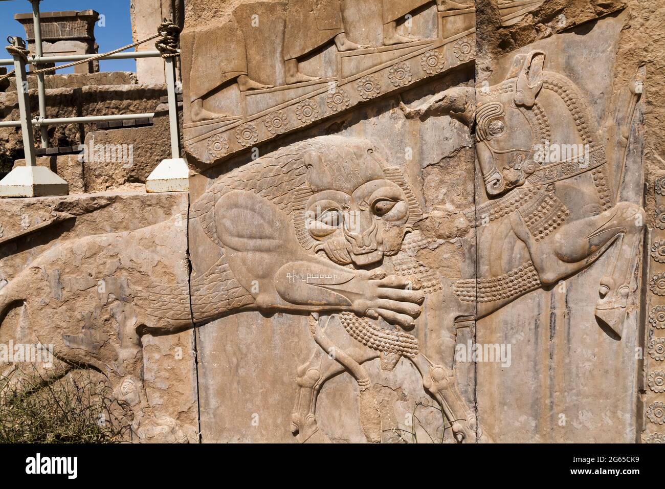 Persepolis, Bas-relief of lion, palace of Darius the great(Tachara ...