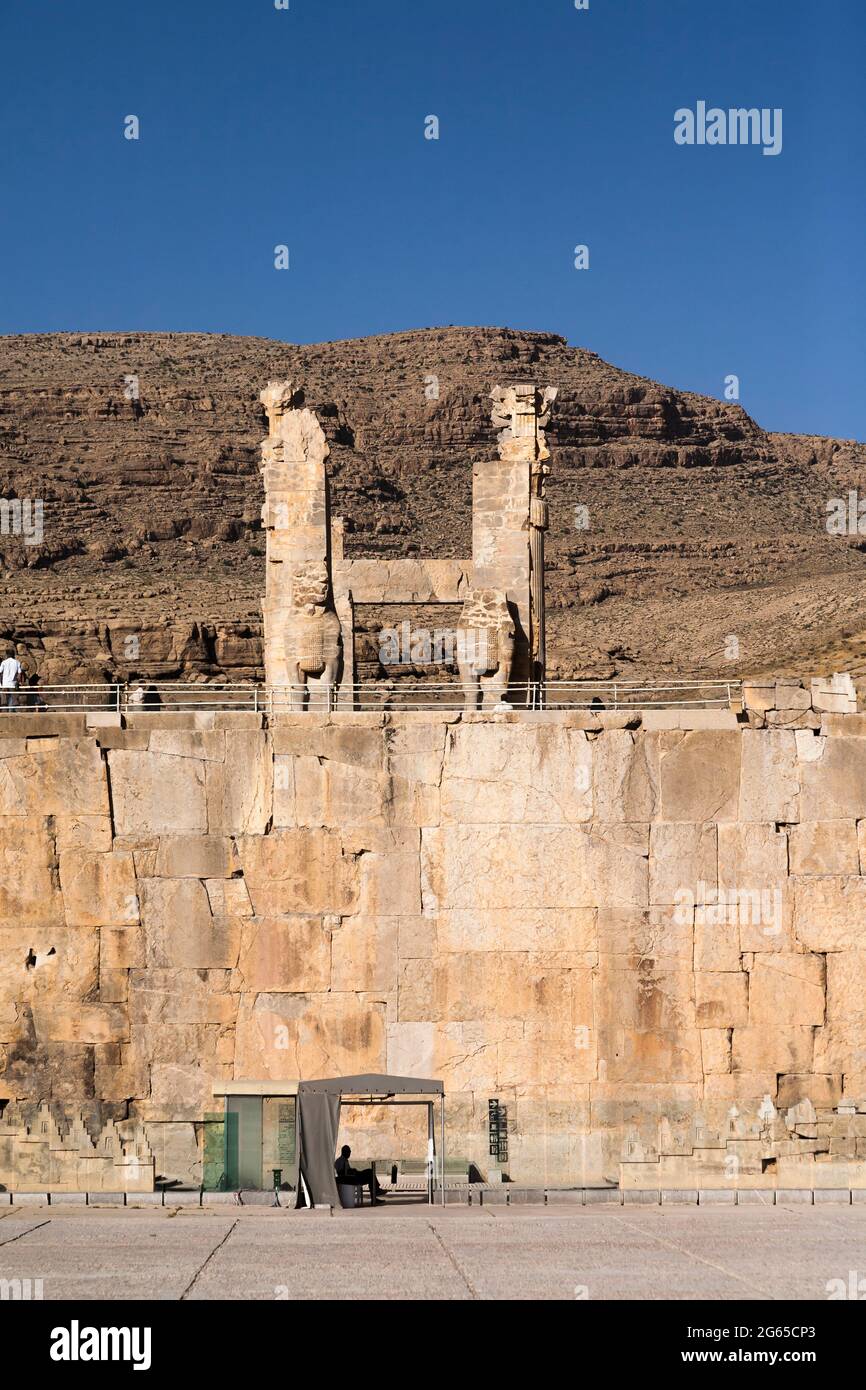 Persepolis, the great staircase, and platform, xerxes gate, ceremonial ...