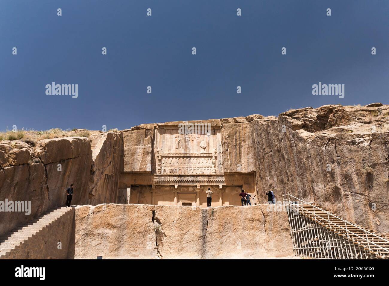 Persepolis, royal tomb of Artaxerxes ii, rock cut tomb on face, capital ...
