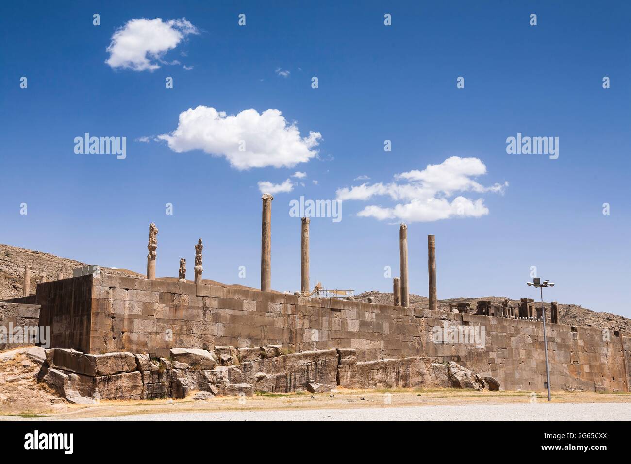 Persepolis, platform of capital complex, Apadana columns, ceremonial ...