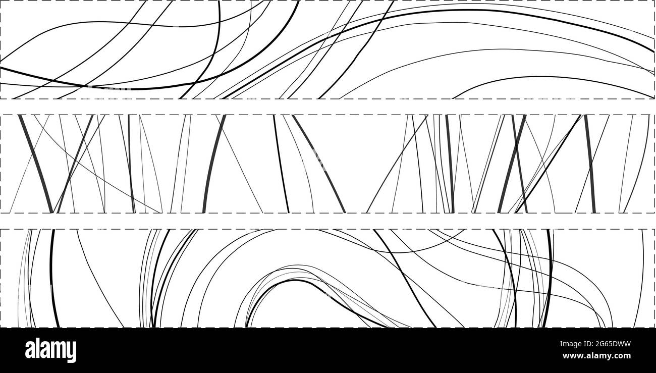drawing of black and white lines weight, curve lines, transform from ...