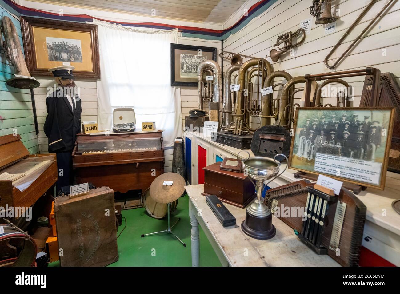 Musical instrument and band display, Land of the Beardies History House ...